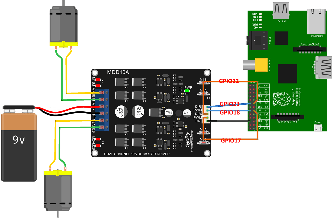 Review for Motor Driver MDD10A controlling by Raspberry Pi - General Discussions - RobotShop ...